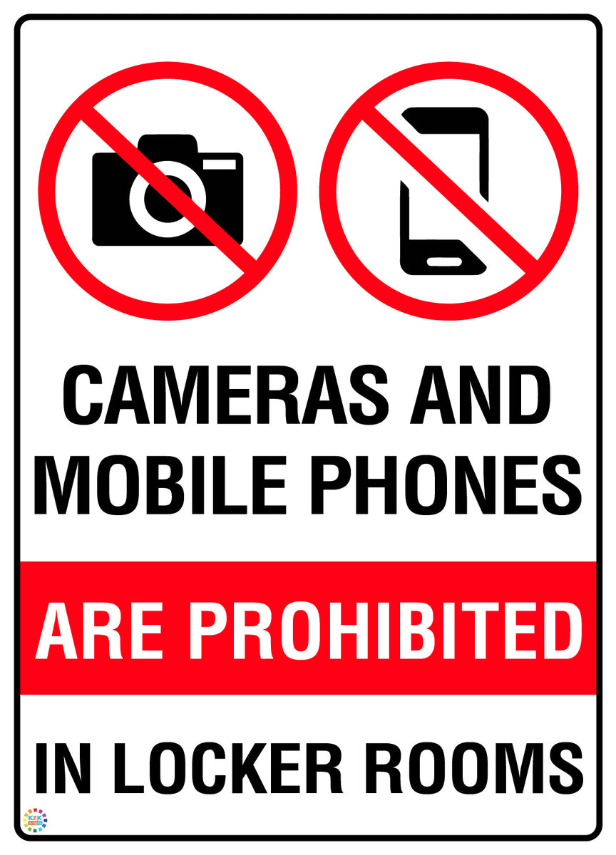 Cameras And Mobile Phones Prohibited Locker Rooms Sign | Privacy ...