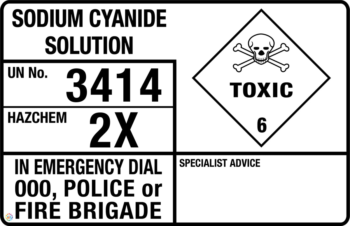 Sodium Cyanide Solution Sign | K2K Signs Australia