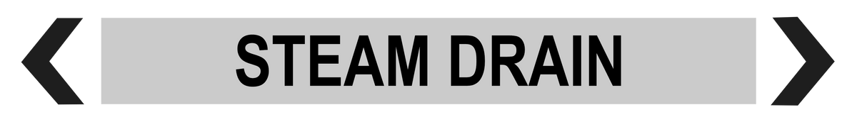 Steam Drain - Pipe Marker Labels | AS 1345 Compliant | K2K Signs Australia