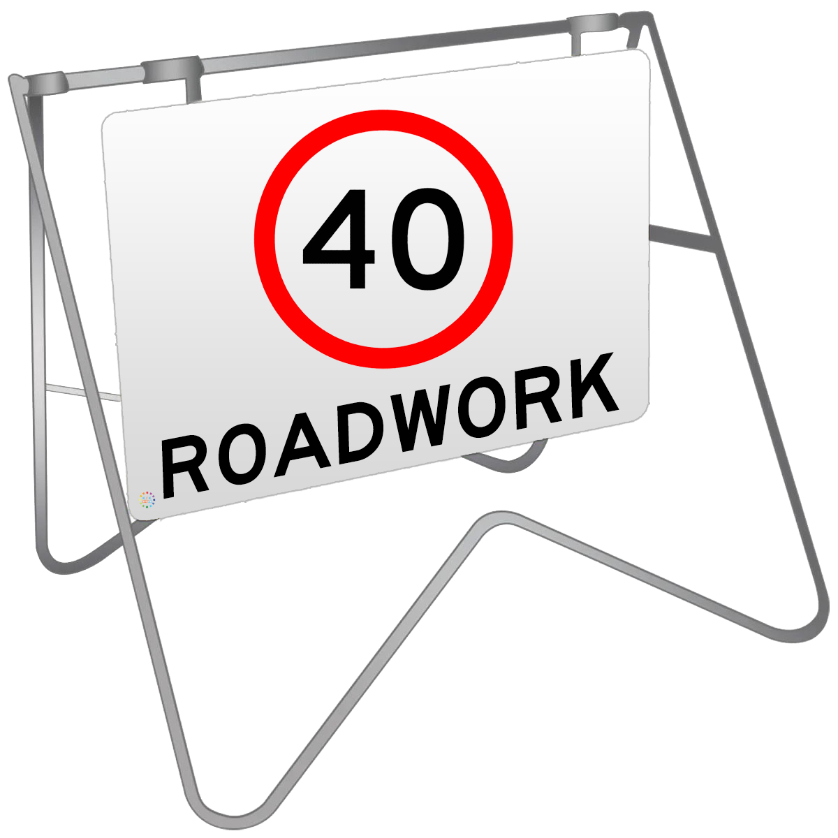40KM Roadwork - Swing Stand & Sign | K2K Signs Australia