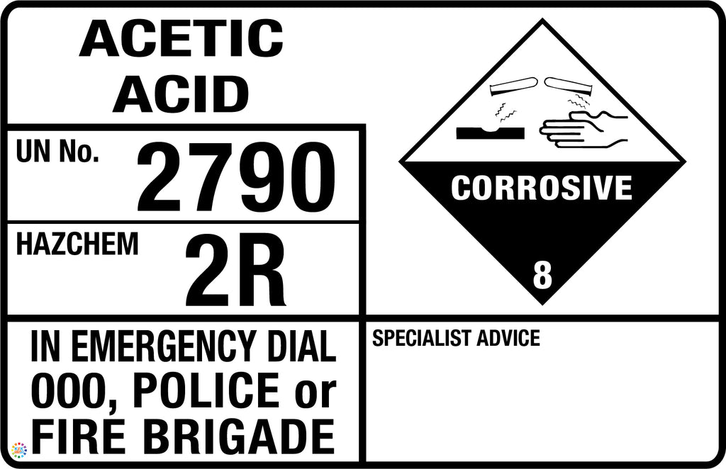 Acetic Acid Sign | K2K Signs Australia