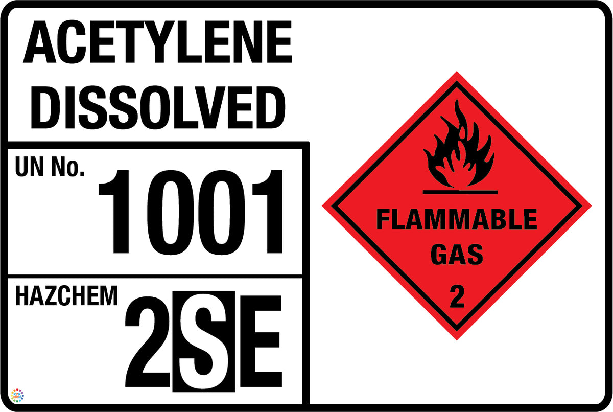 Acetylene Dissolved Storage Sign | K2K Signs Australia