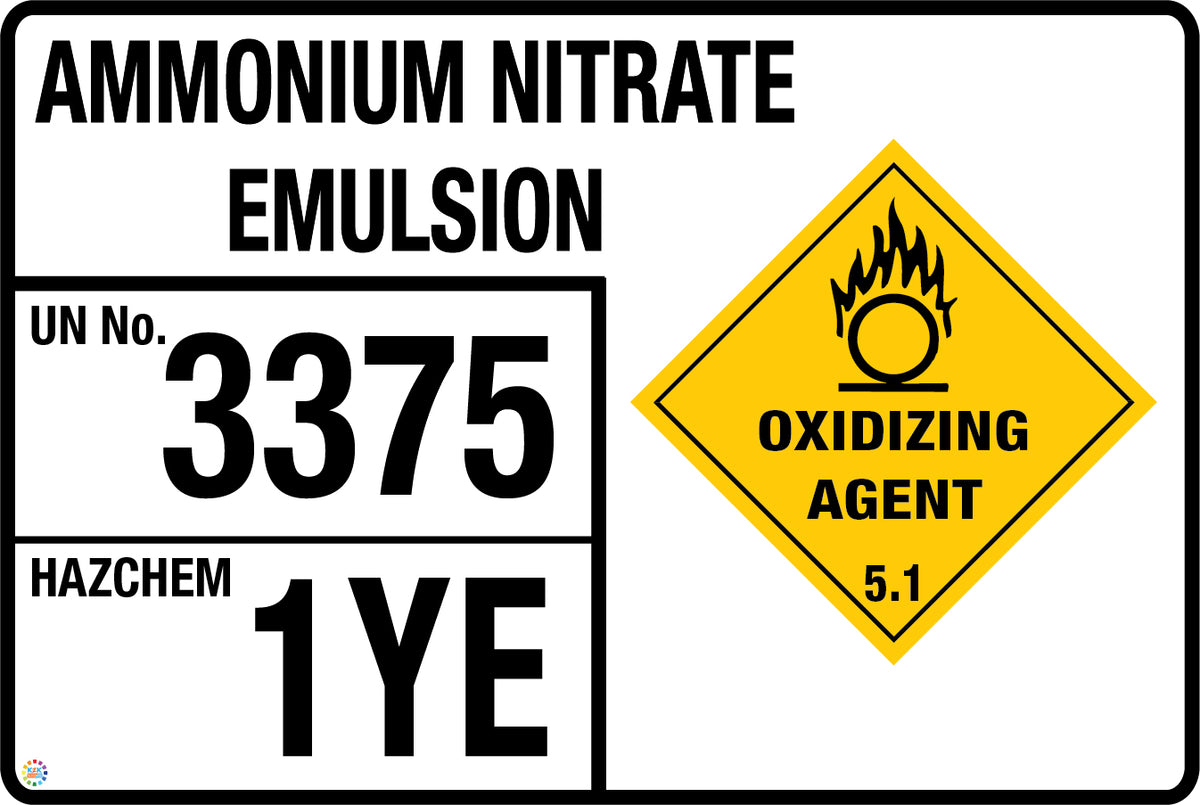 Ammonium Nitrate Emulsion Signage | K2K Signs Australia
