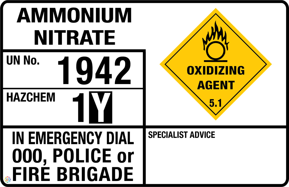 Ammonium Nitrate Sign | K2K Signs Australia