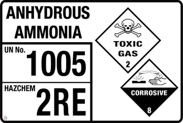 Anhydrous Ammonia Signage | K2K Signs Australia