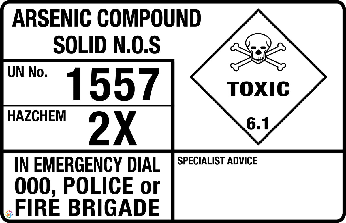 Arsenic Compound Solid N.O.S Sign | K2K Signs Australia