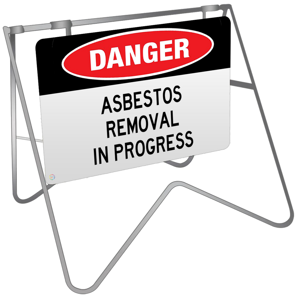 Asbestos Removal In Progress - Swing Stand & Sign | K2K Signs Australia