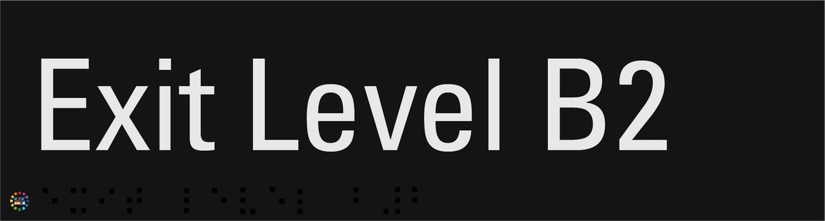 Exit Level B2 - Braille and Tactile Sign | K2K Signs Australia