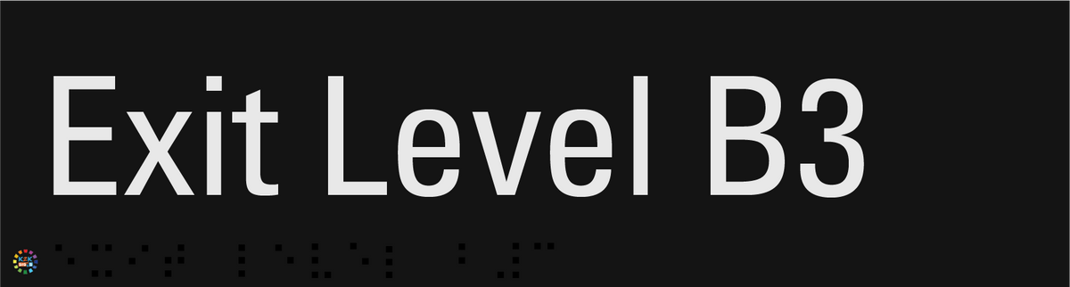 Exit Level B3 - Braille and Tactile Sign | K2K Signs Australia