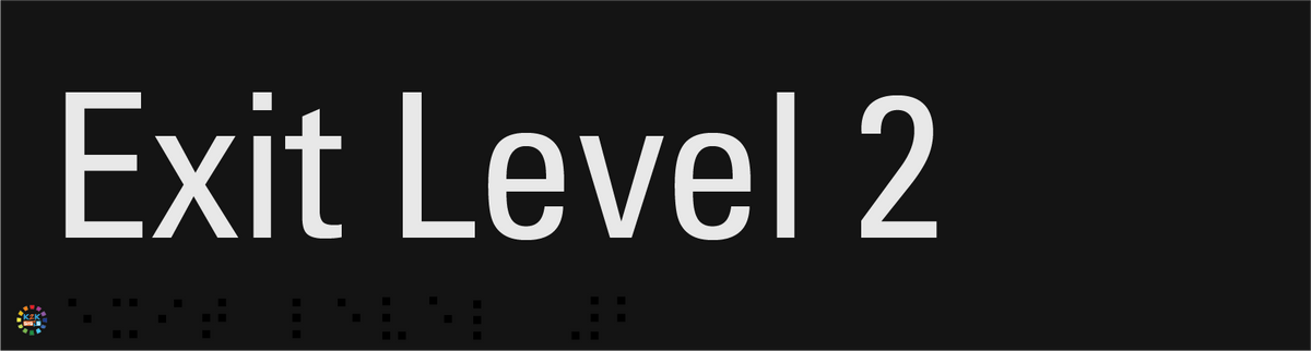 Exit Level 2 - Braille and Tactile Sign | K2K Signs Australia