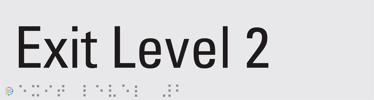 Exit Level 2 - Braille and Tactile Sign | K2K Signs Australia