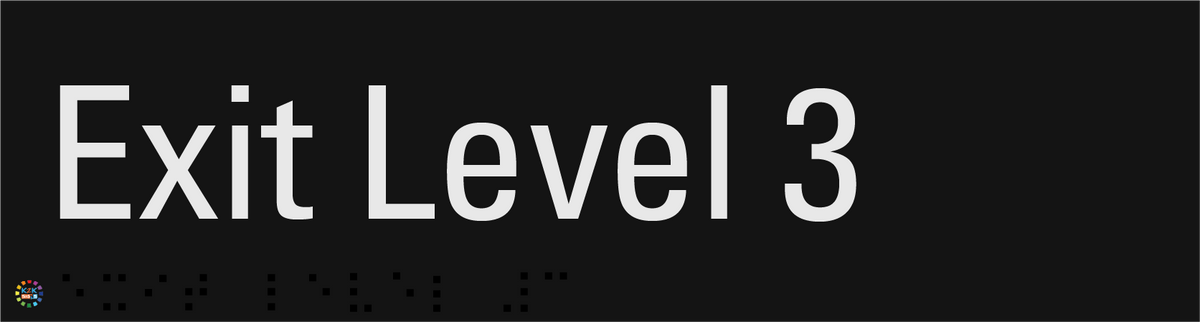 Exit Level 3 - Braille and Tactile Sign | K2K Signs Australia