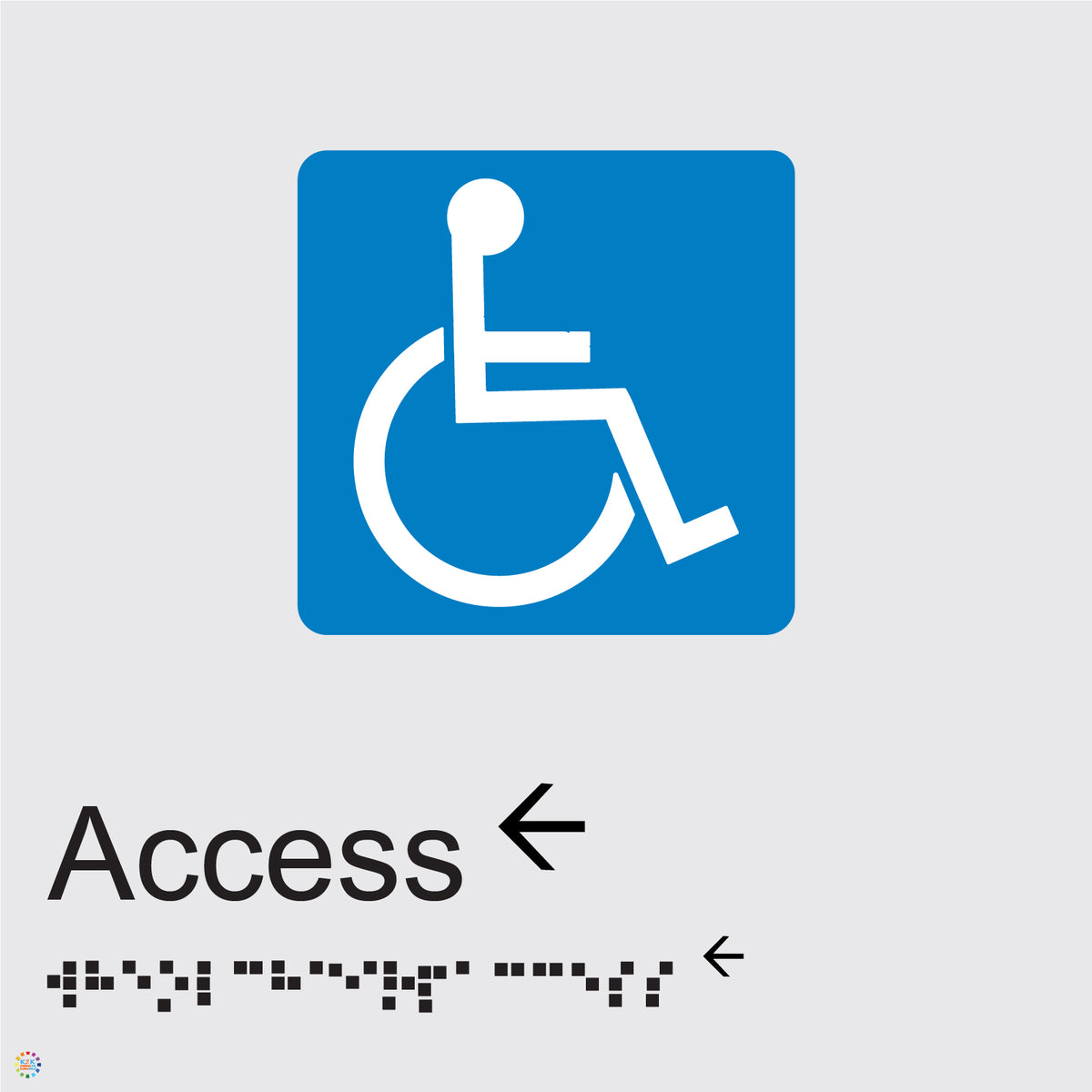 Disabled Access (Left) - Braille and Tactile Sign | K2K Signs Australia