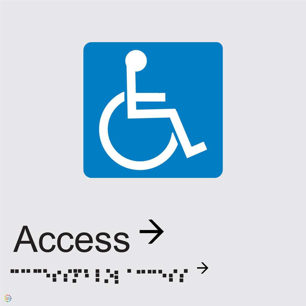 Disabled Access (Right) - Braille and Tactile Sign | K2K Signs Australia