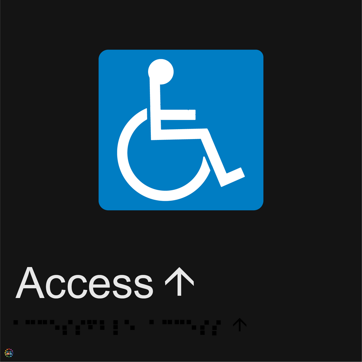 Disabled Access (Straight) - Braille and Tactile Sign | K2K Signs Australia