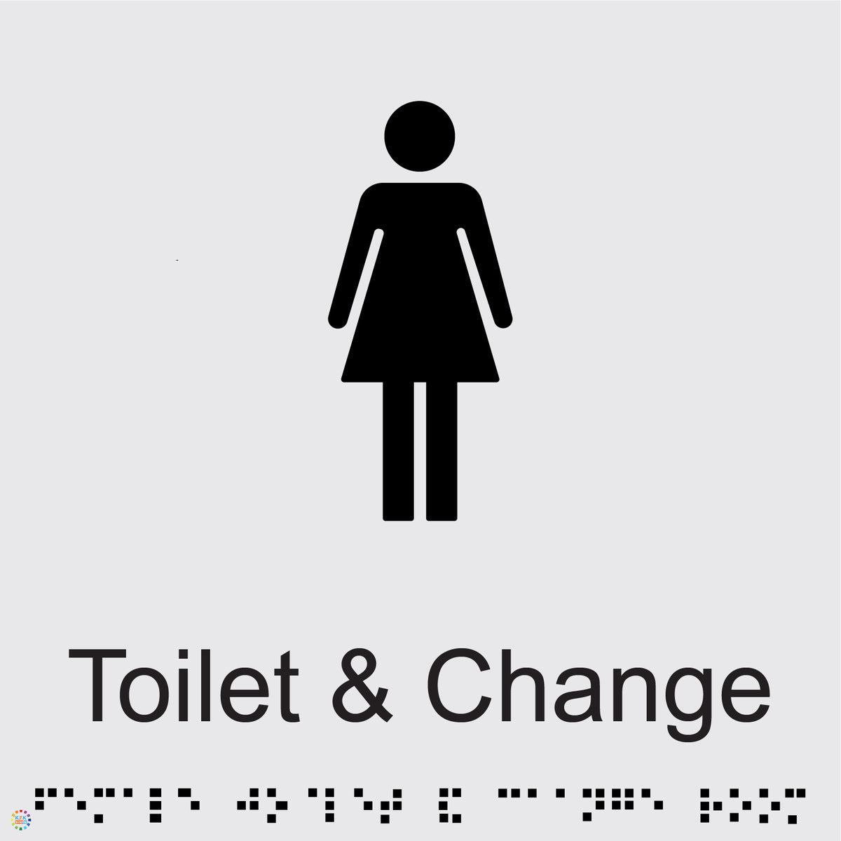 Female Toilet & Change - Braille and Tactile Sign | K2K Signs Australia