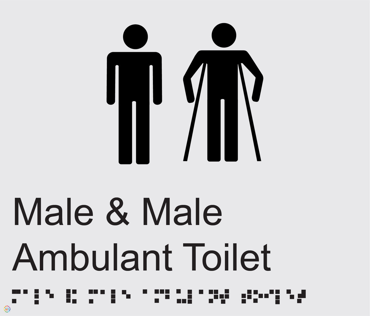 Male & Male Ambulant Toilet - Braille and Tactile Sign | K2K Signs ...
