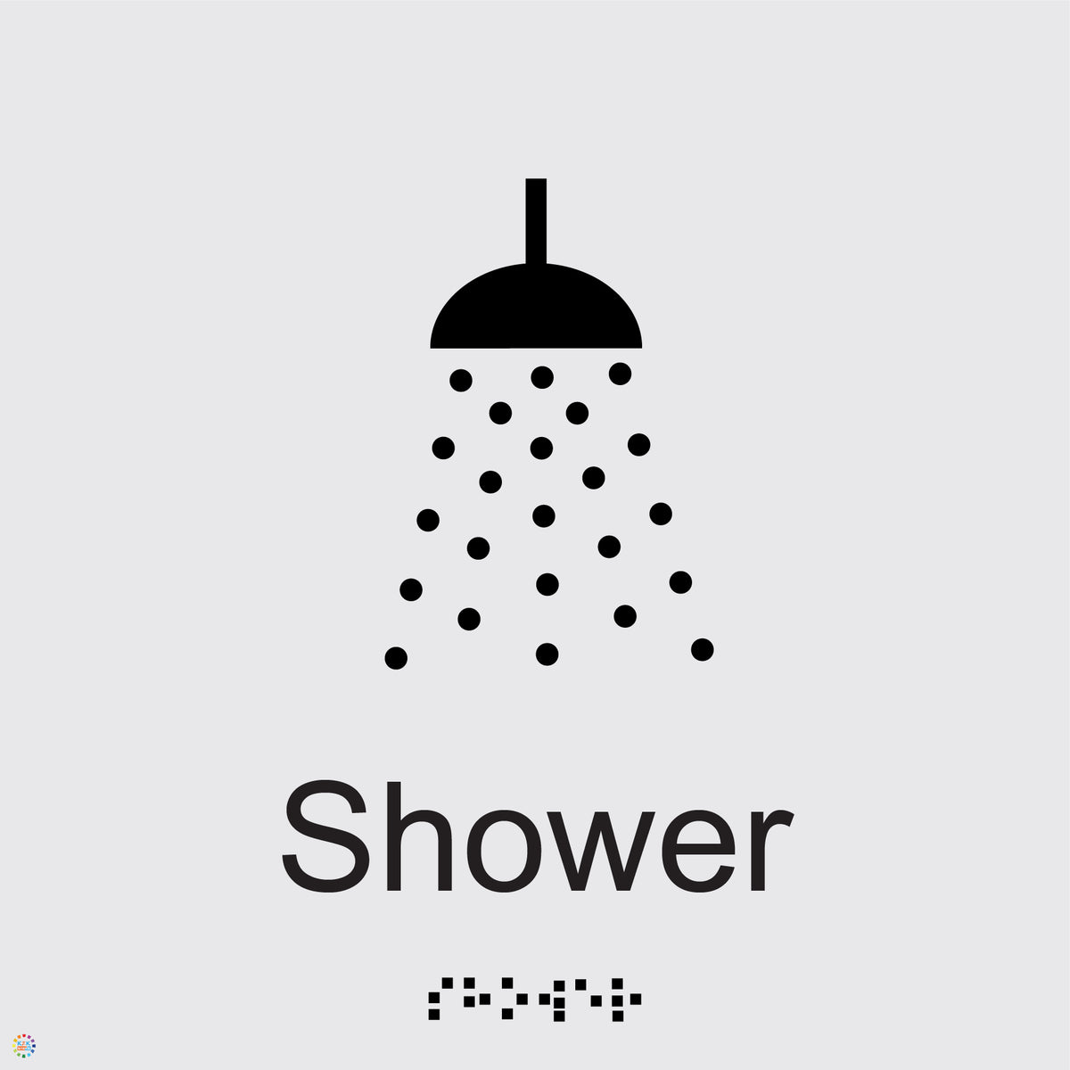 Shower - Braille and Tactile Sign | K2K Signs Australia