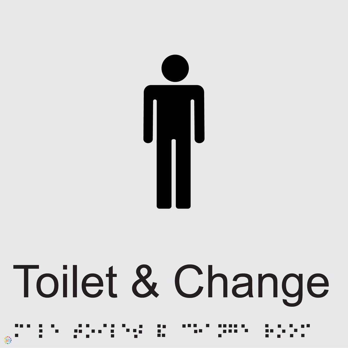 Male Toilet & Change - Braille and Tactile Sign | K2K Signs Australia