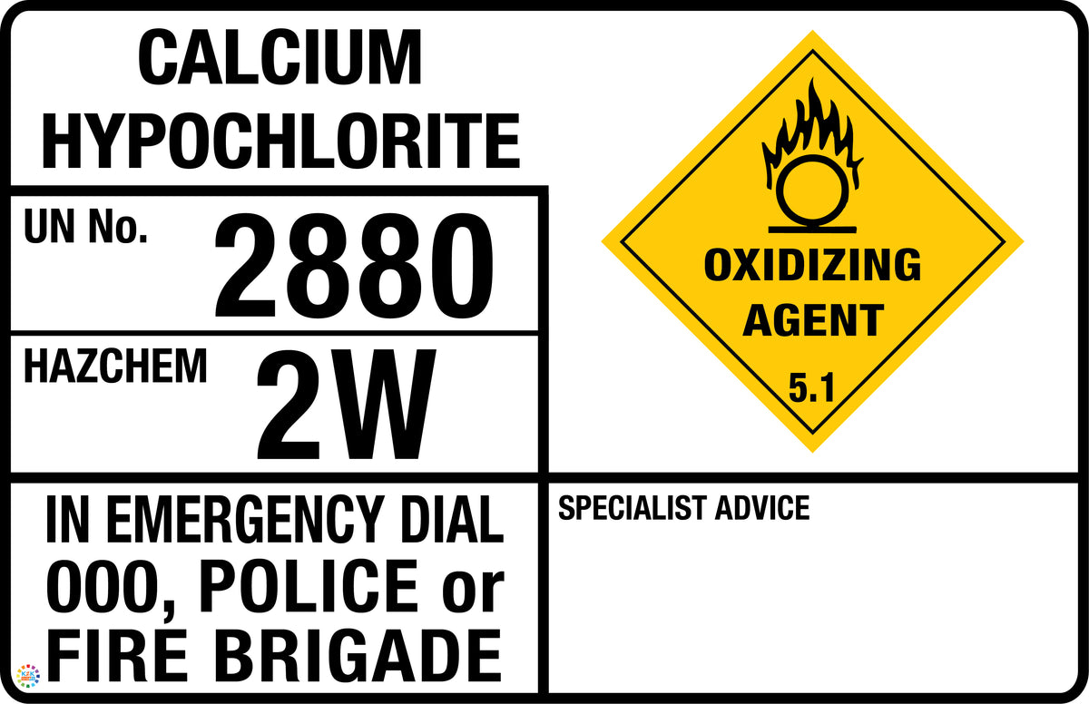 Calcium Hypochlorite Signage| K2K Signs Australia