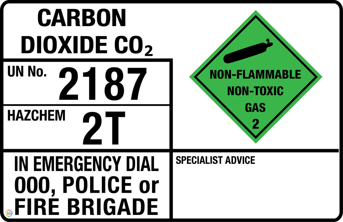 Carbon Dioxide Co2 Sign | K2K Signs Australia
