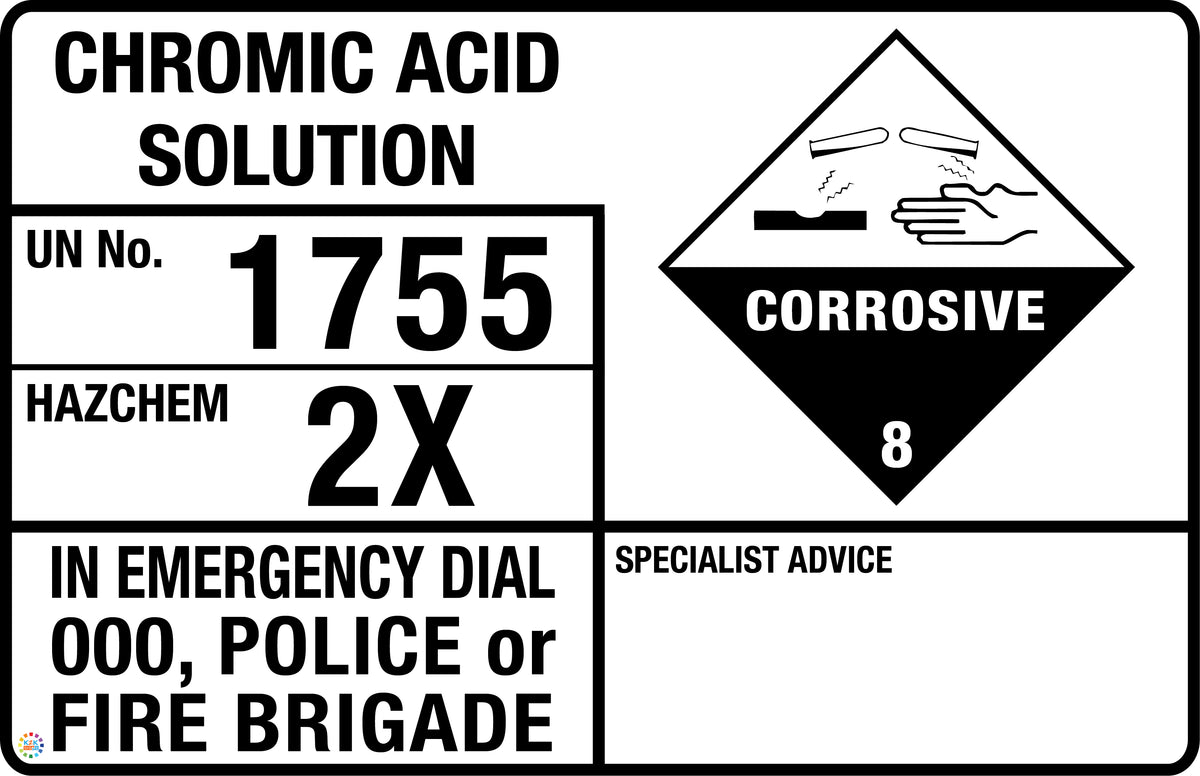 Chromic Acid Solution Sign | K2K Signs Australia