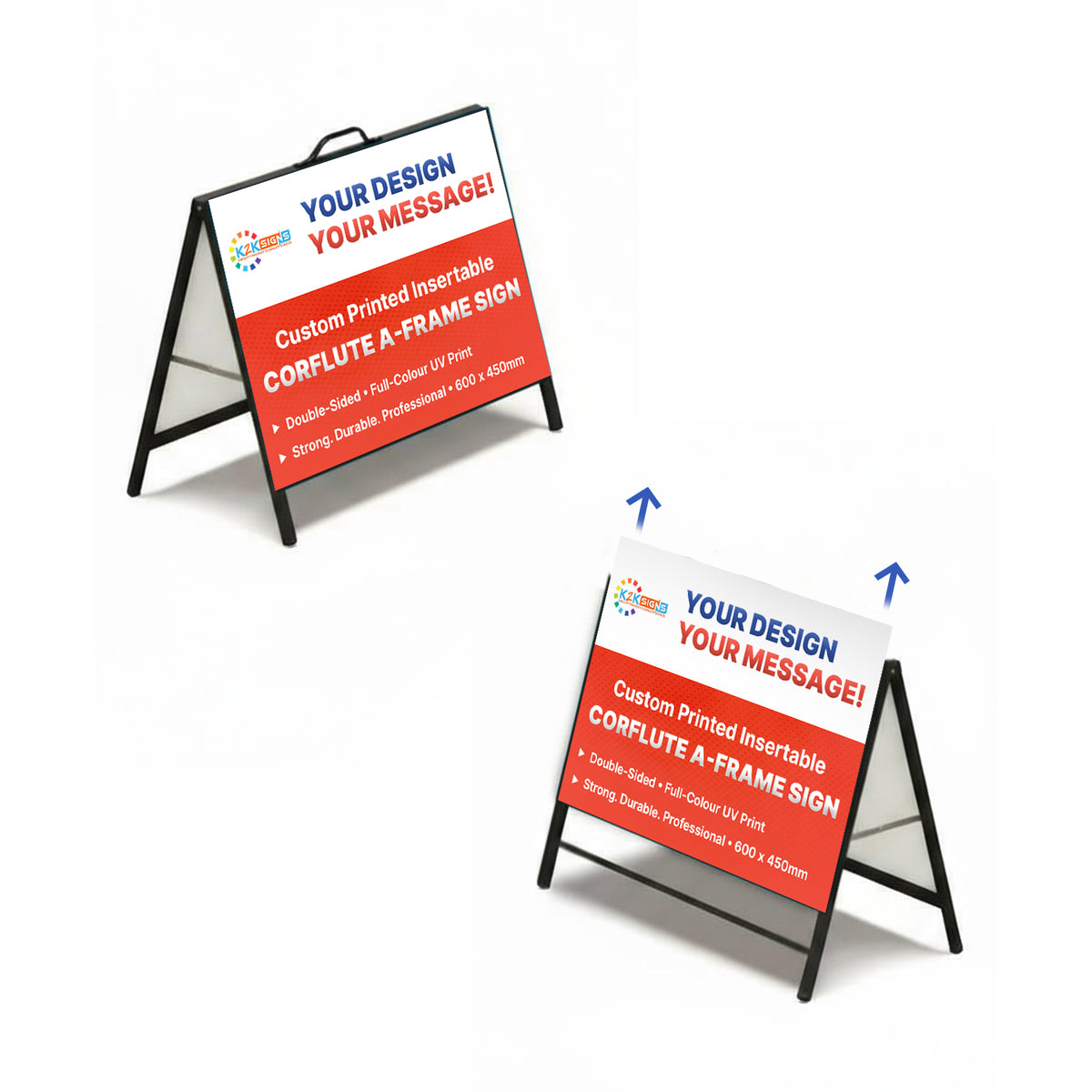 Custom Corflute Insert A-Frame Pavement Sign | K2K Signs
