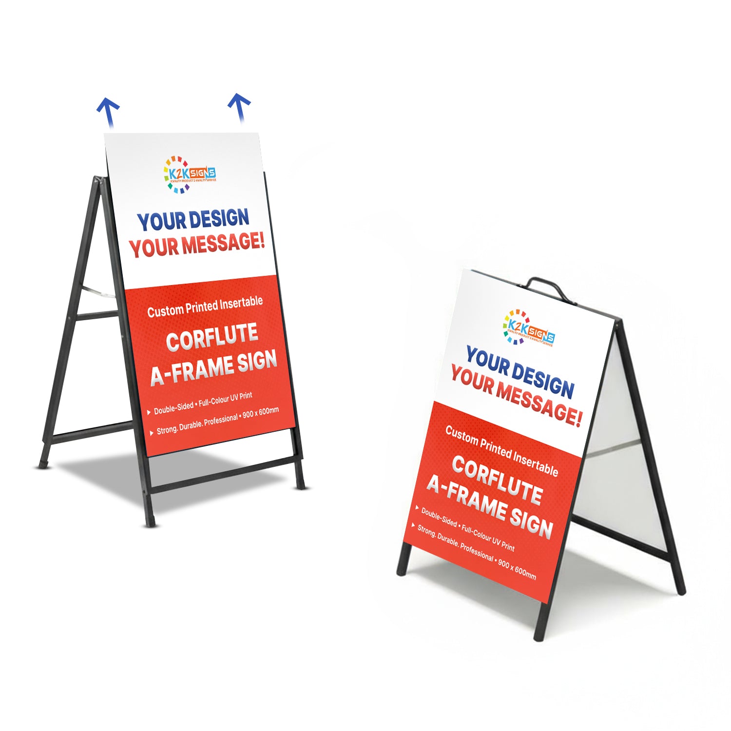 Custom Printed Corflute Insert A-Frame Pavement Sign | K2K Signs