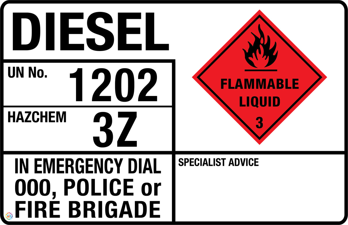 Diesel Flammable Liquid Signage | K2K Signs Australia