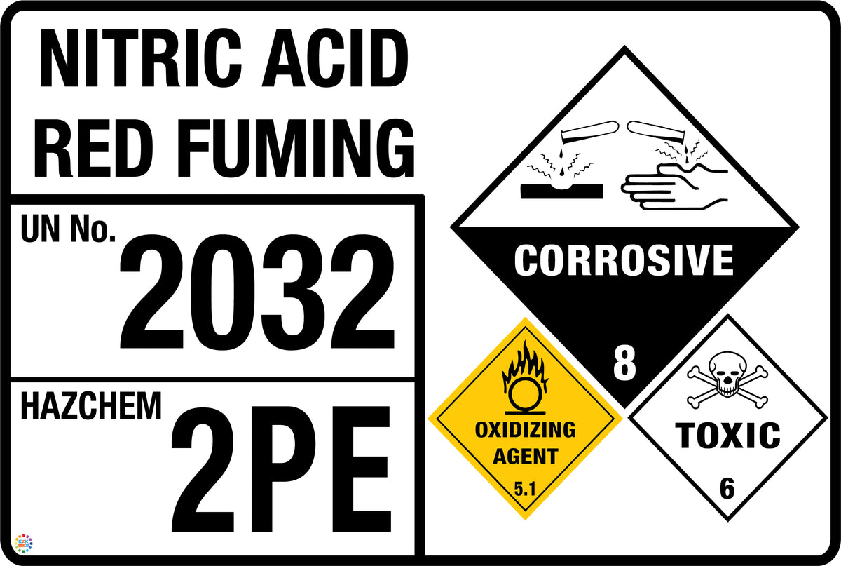 Nitric Acid Red Fuming Sign | K2K Signs Australia