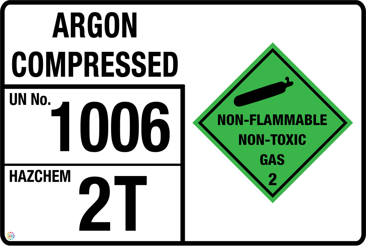 Argon Compressed Hazchem Panel Sign – K2K Signs
