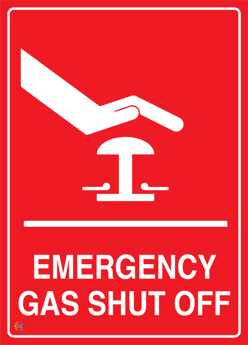 Emergency Gas Shut Off Sign | Gas Safety Signage | K2K Signs Australia