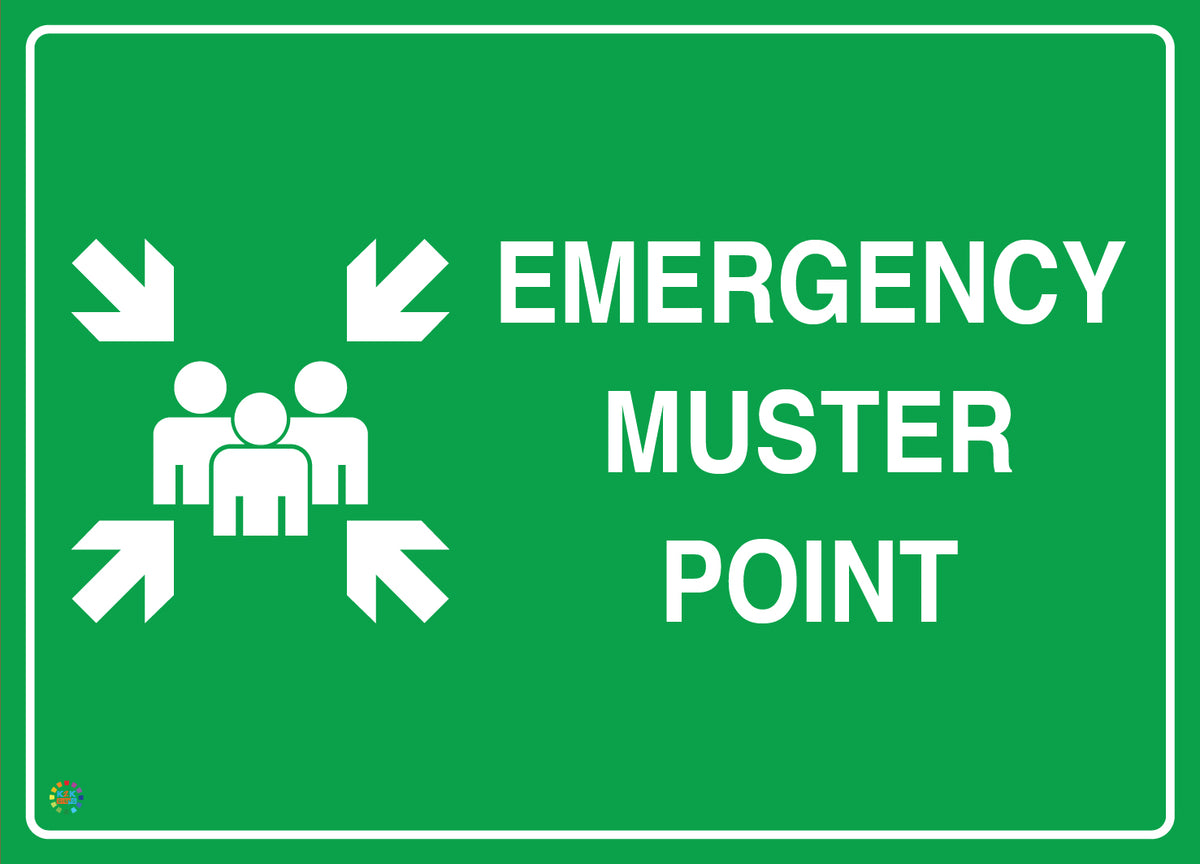 Emergency Muster Point Sign | Safety Assembly Sign | K2K Signs Australia