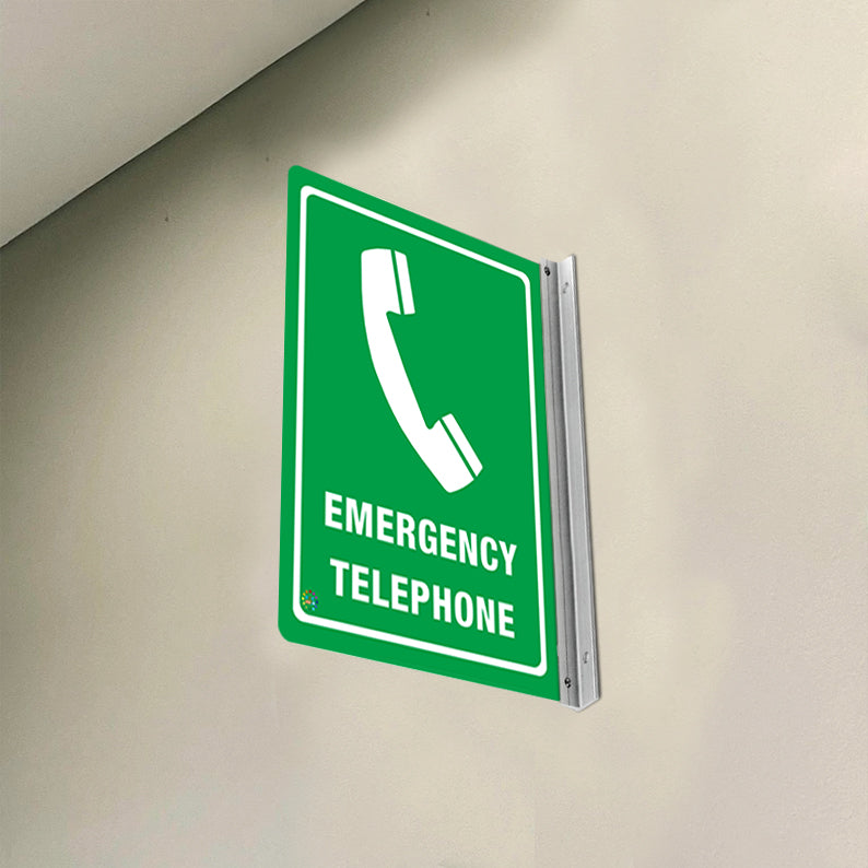 Emergency Telephone - Double-Sided Off-Wall Sign | Safety Sign | K2K ...