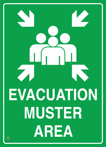 Evacuation Muster Area Sign | Emergency Assembly Sign | K2K Signs Australia