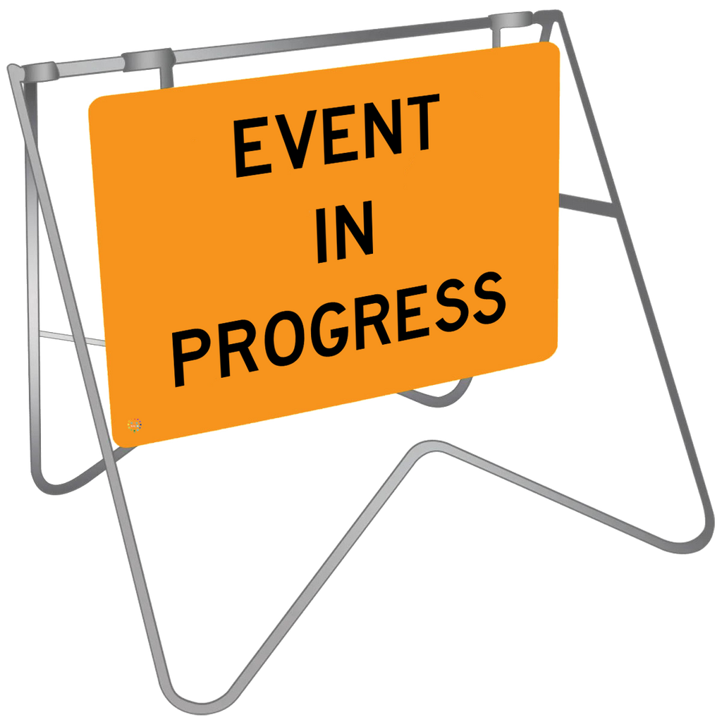 Event In Progress - Swing Stand & Sign | K2K Signs Australia