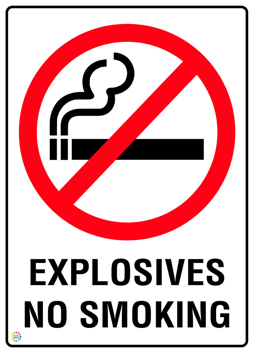 Explosives No Smoking Sign | Hazard Warning Safety Sign | K2K Signs ...