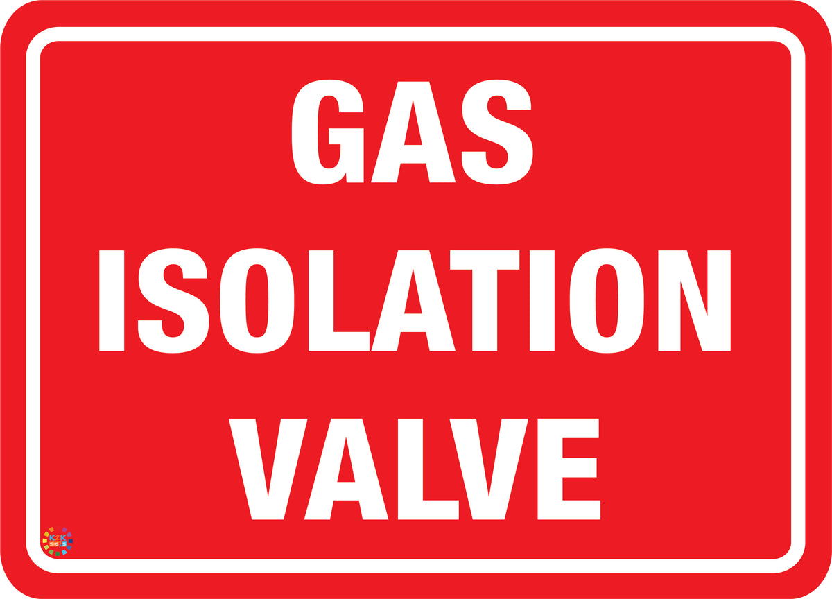 Gas Isolation Valve Sign | K2K Signs Australia