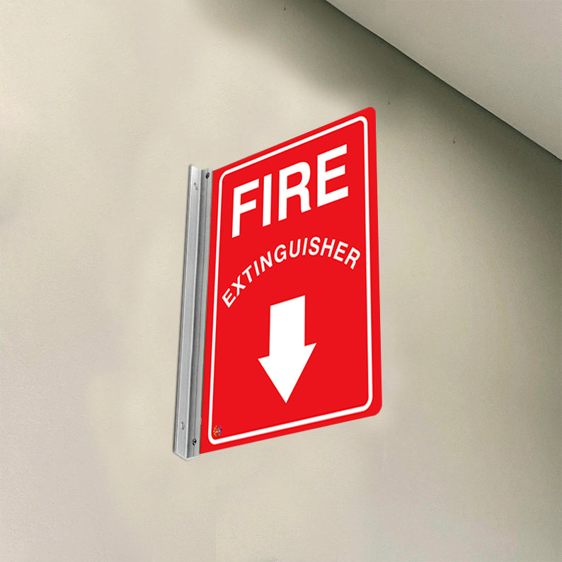 Fire Extinguisher (Down Arrow) – Double-Sided Off-Wall Sign | K2K Signs ...