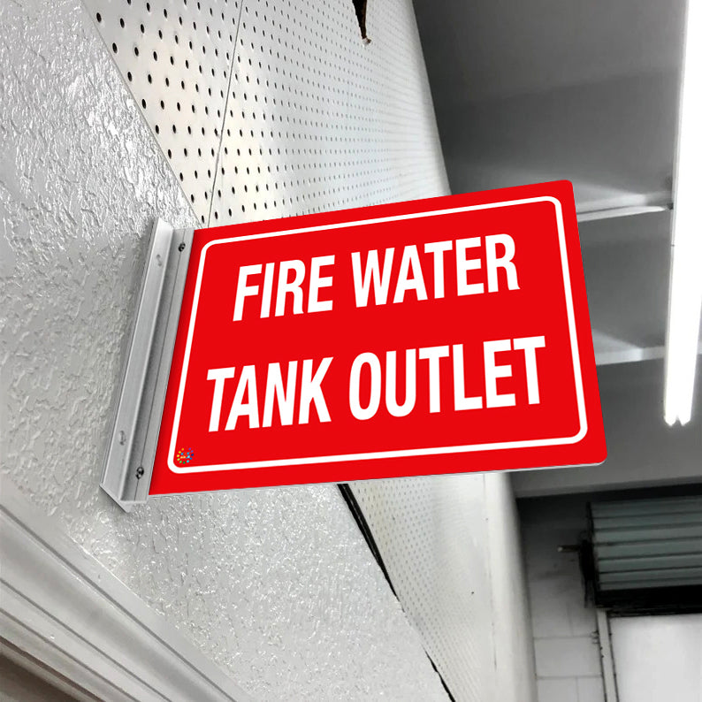 Fire Water Tank Outlet – Double-Sided Off-Wall Sign | K2K Signs Australia