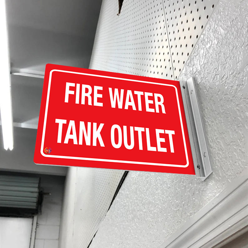 Fire Water Tank Outlet – Double-Sided Off-Wall Sign | K2K Signs Australia