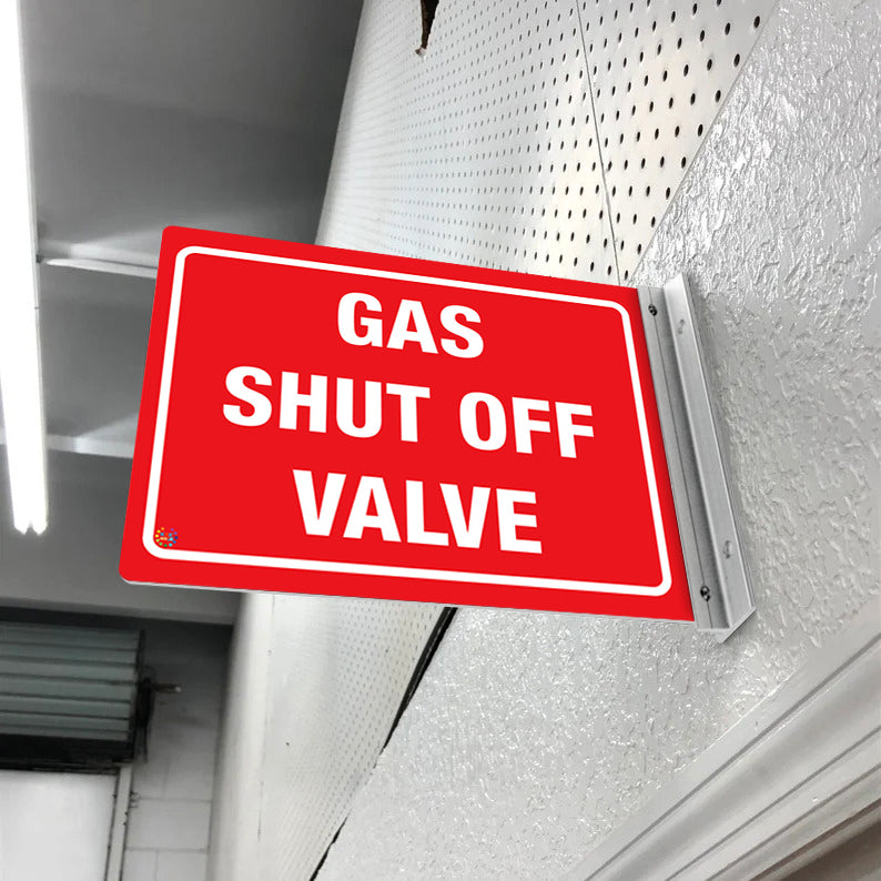Gas Shut Off Valve – Double-Sided Off-Wall Sign | K2K Signs Australia
