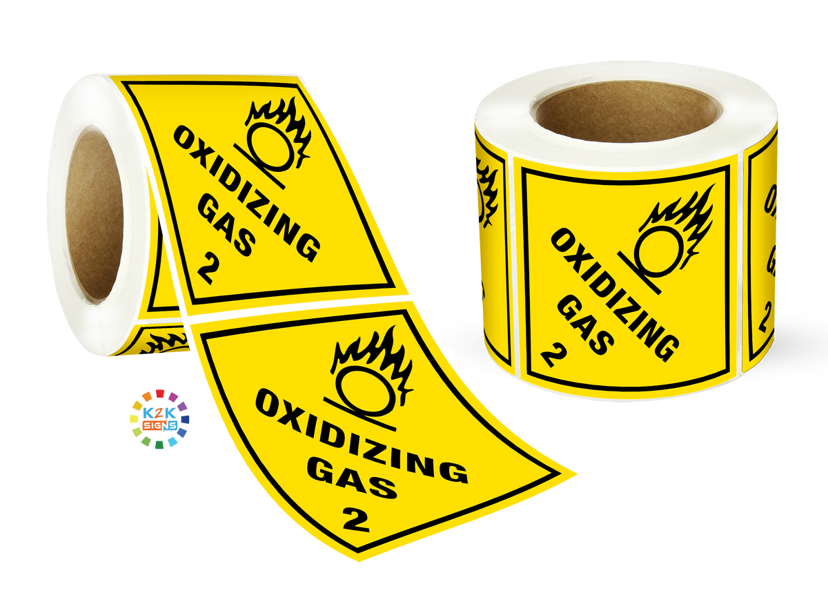 Class 2 Oxidizing Gas Label Roll | K2K Signs Australia