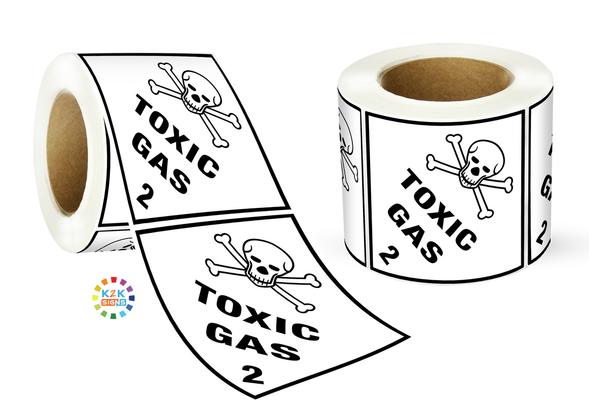 Class 2 Toxic Gas Label Roll | K2K Signs Australia