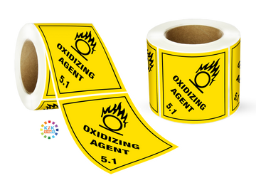 Class 5.1 Oxidizing Agent Label Roll | K2K Signs Australia