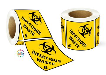 Infectious Waste Signage Label Roll | K2K Signs Australia