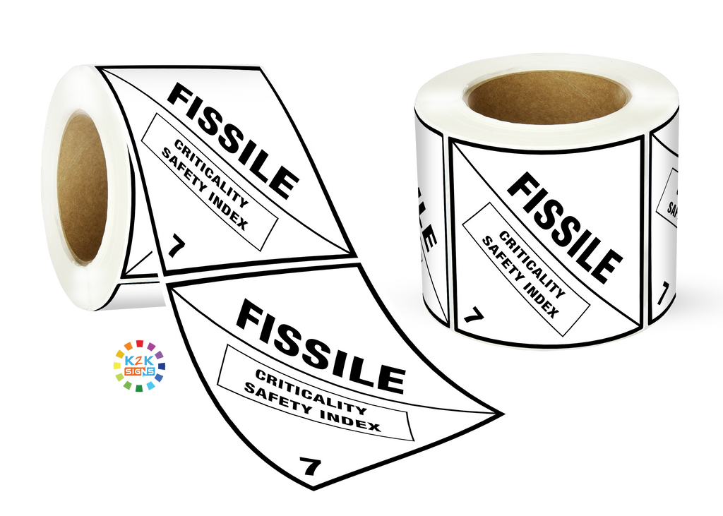 Class 7 Fissile - Criticality Safety Index Sign Label Roll | K2K Signs ...