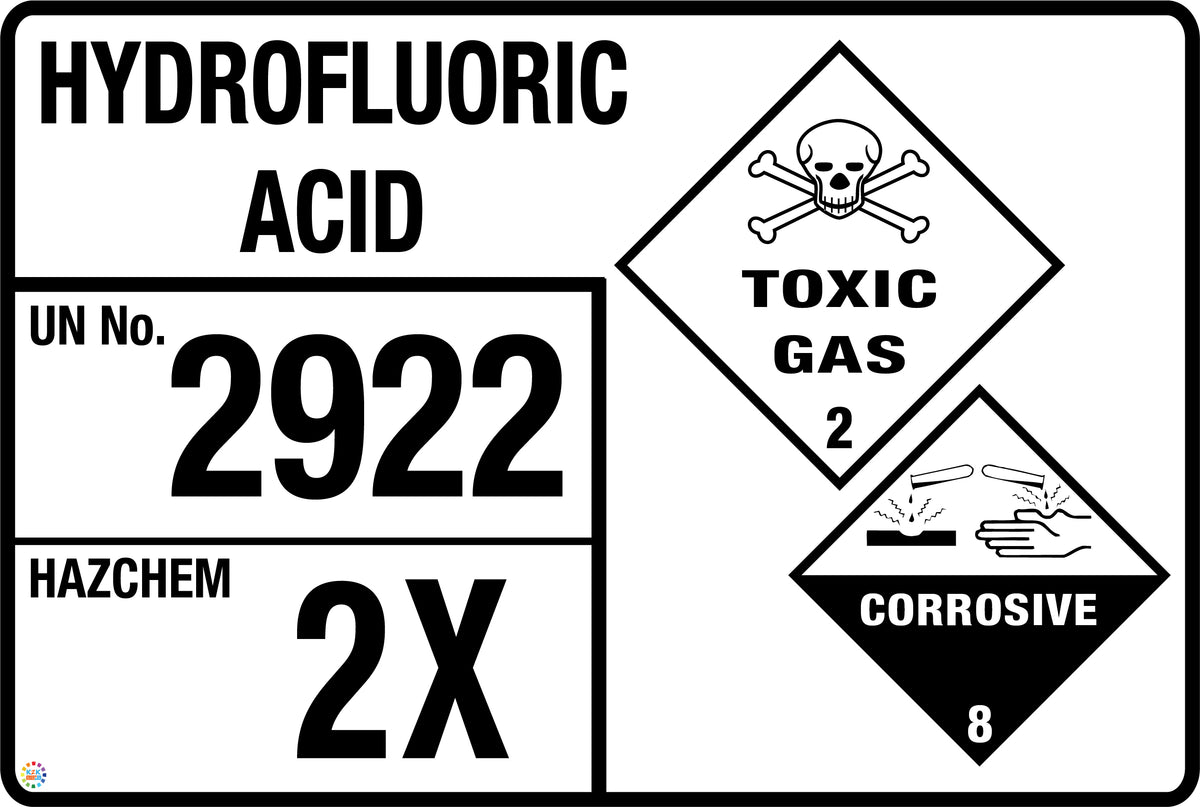 Hydrofluoric Acid Signage | K2K Signs Australia