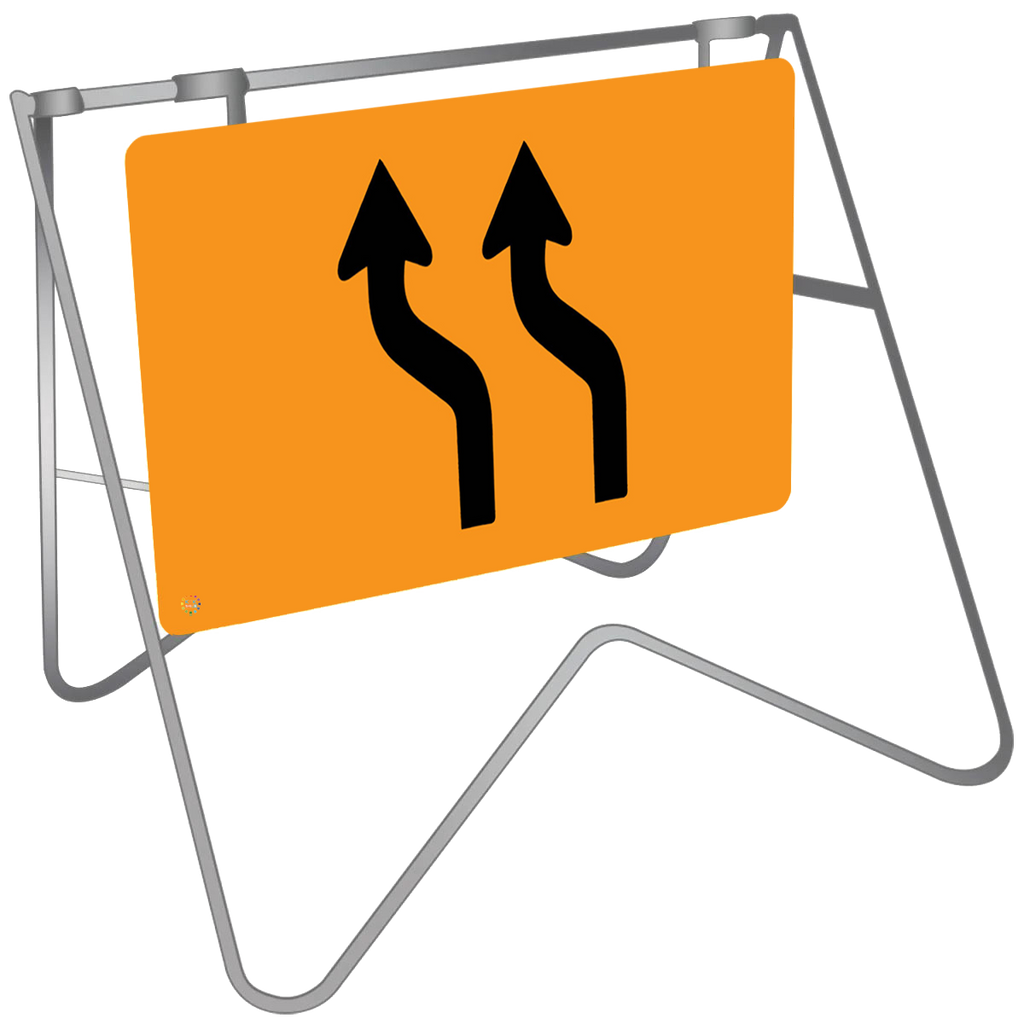 Lane Status Both Lanes Left Deviation - Swing Stand & Sign | K2K Signs ...