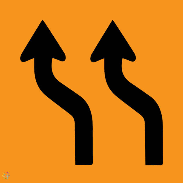 Lane Status Both Lanes Left Deviation Sign | K2K Signs Australia